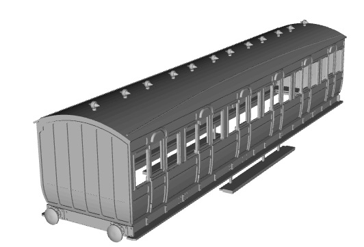3D printed standard gauge metropolitan-railway-ashbury-bogie-coaches